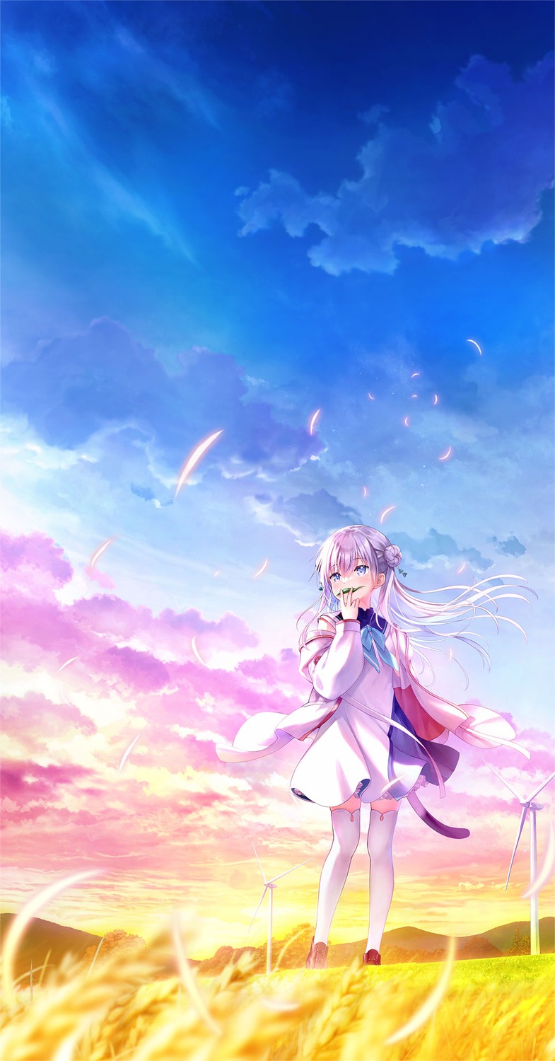 key na-ga anemoi tsujikura spica landscape seifuku tagme tail thighhighs | #1133076 | yande.re